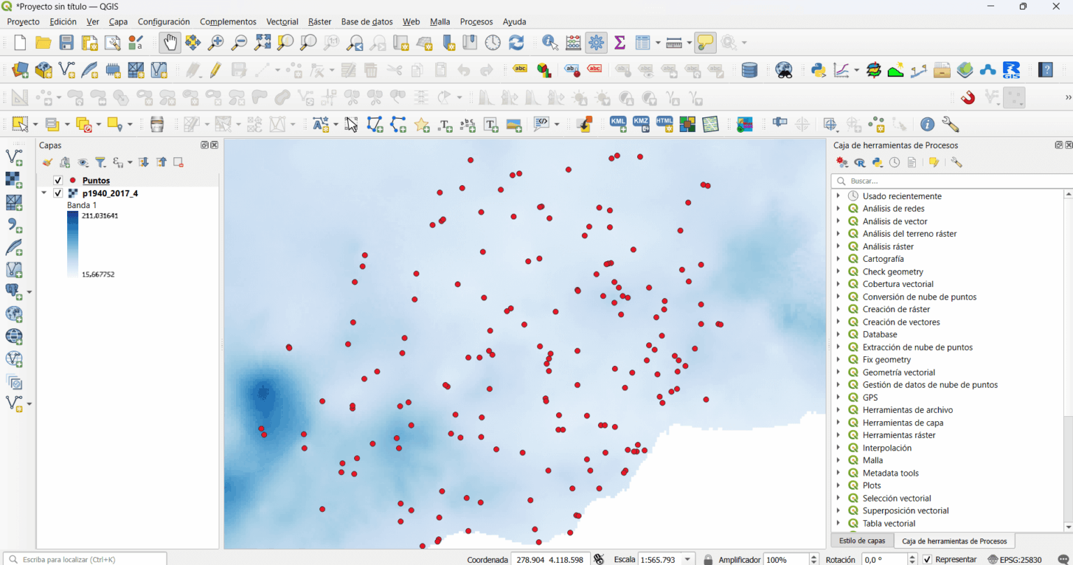 Extraer valores de un raster a una capa con QGIS – GEASIG